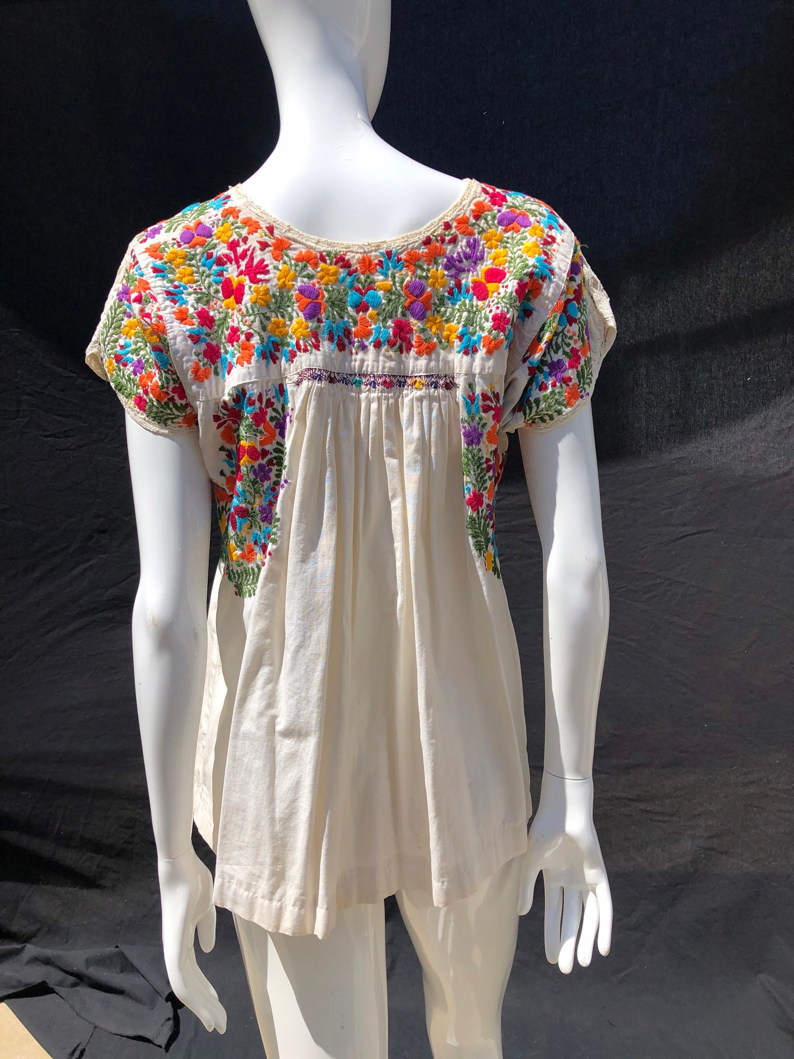 Vintage 60's Mexican Pheasant Blouse Hand Embroidered | Etsy