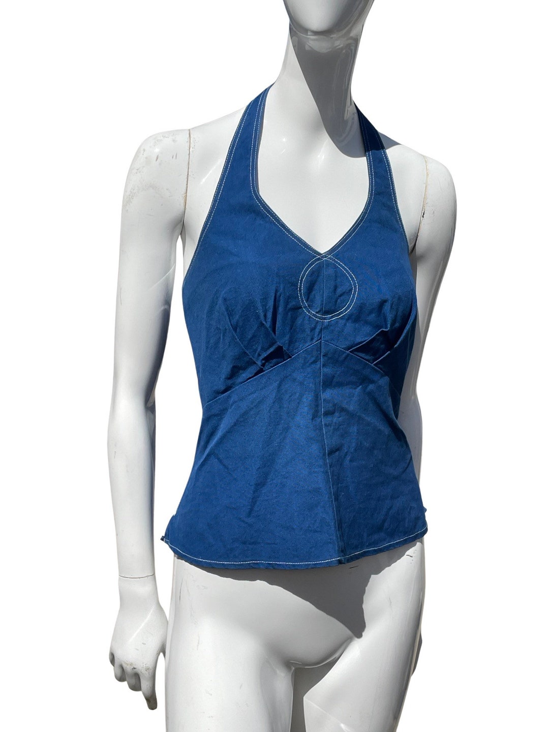 Vintage 40s Halter Cotton Top Blouse Size 8-10 Pin up Rockabilly Single ...