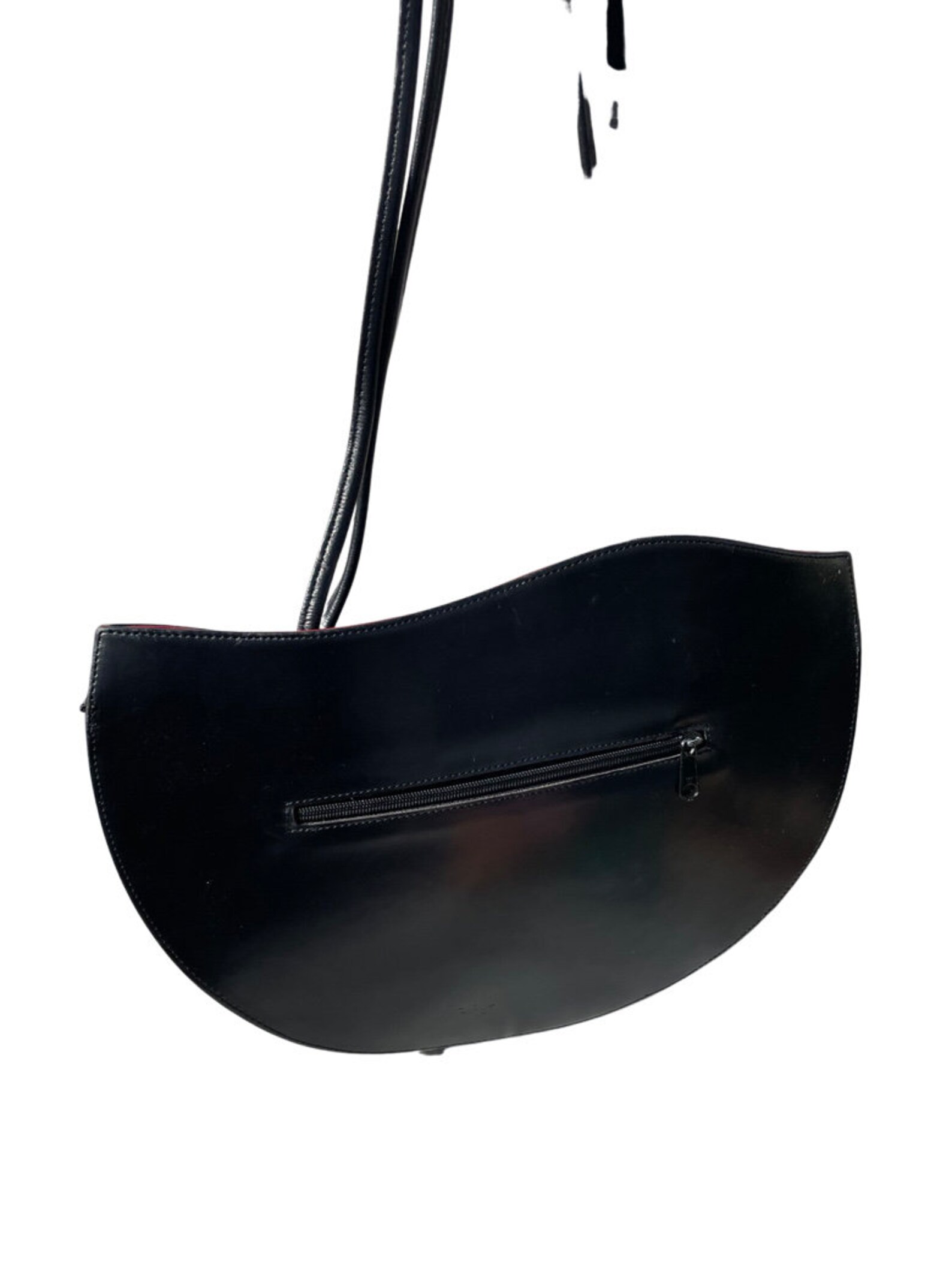 Vintage Half Moon Leather Bag Made in France Large Shoulder Bag High ...