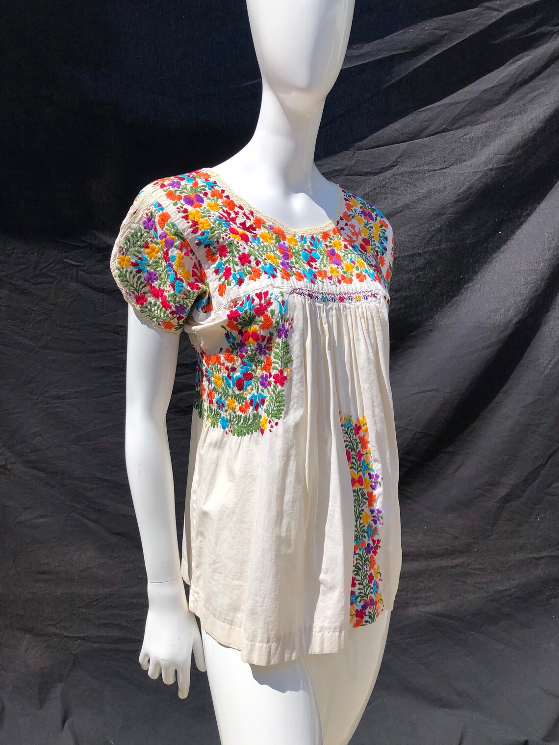 Vintage 60's mexican pheasant blouse hand embroidered | Etsy