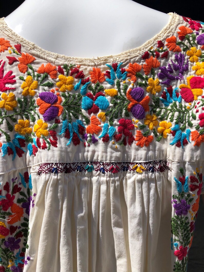 Vintage 60's Mexican Pheasant Blouse Hand Embroidered - Etsy