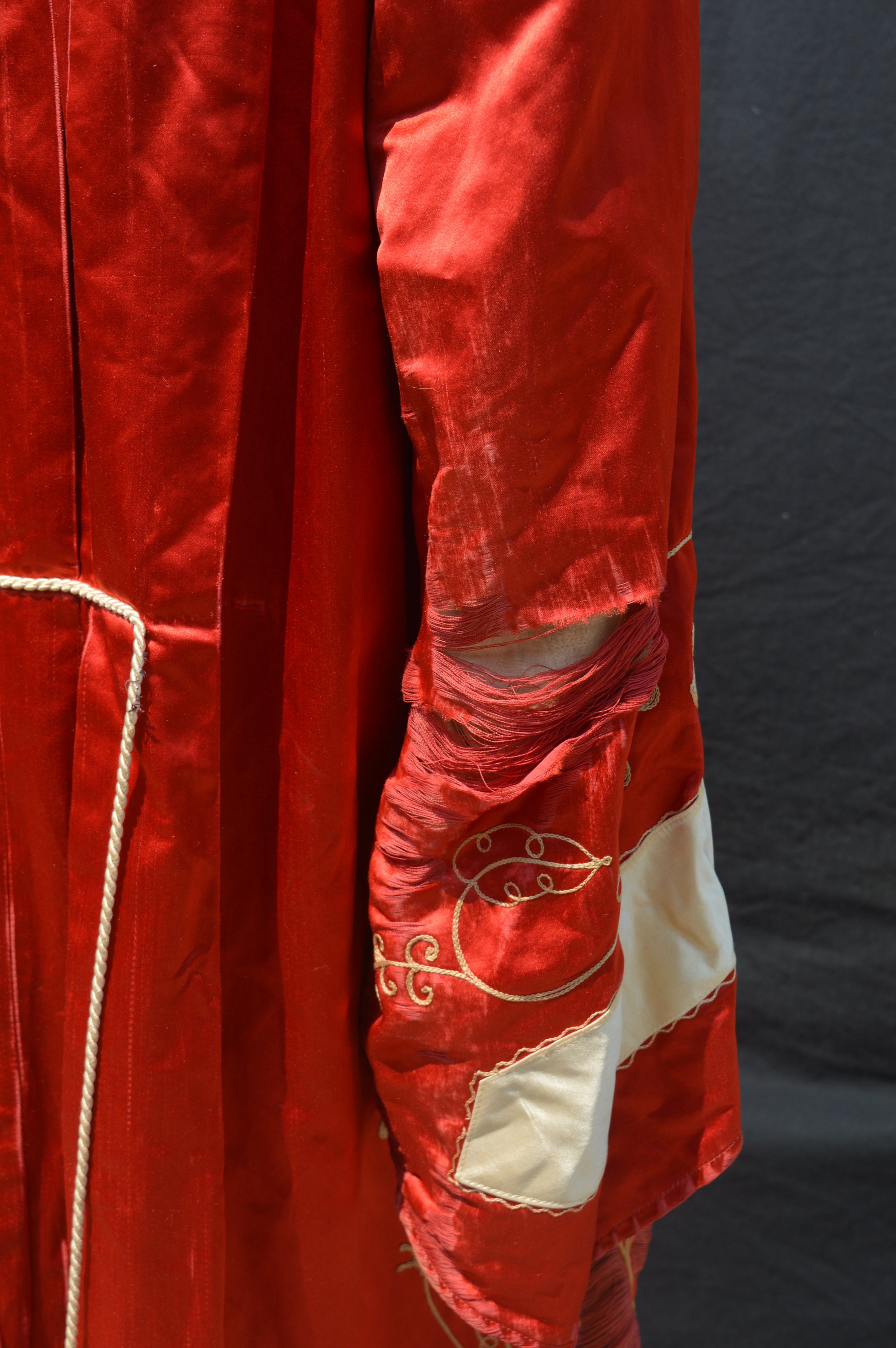 Antique Red Silk Embroidered Ceremonial Lodge Robe Medieval Heraldic ...