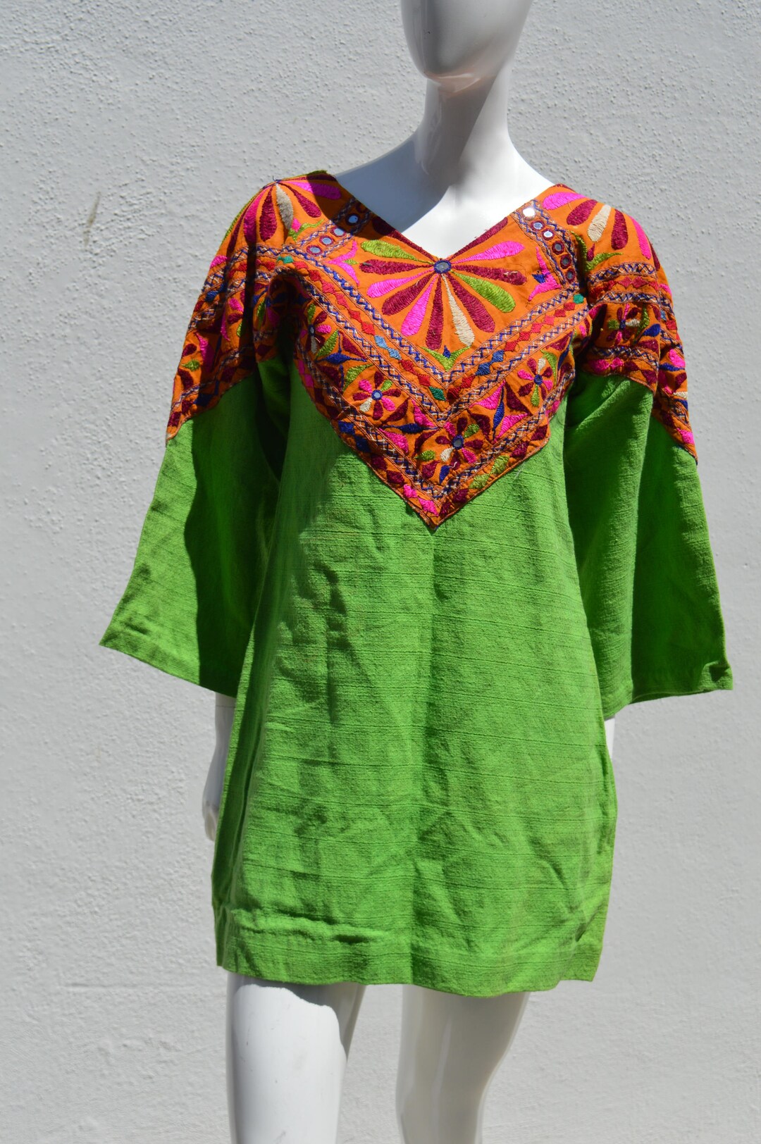Vintage 70's Hippie Indian Dress RAJ OF INDIA Mini Dress Indian ...