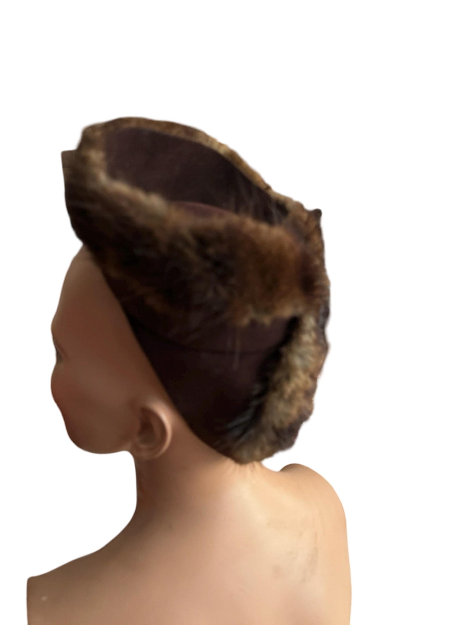 Vintage 40s ANDREA Model Hat Skull Cap Felt and Mink Glam Hat Old ...