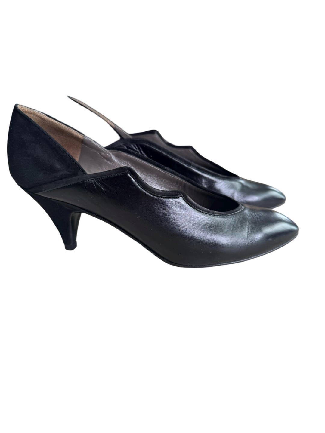 Vintage CHARLES Jordan Modern Pumps Shoes 70-80s Disco Black Leather ...
