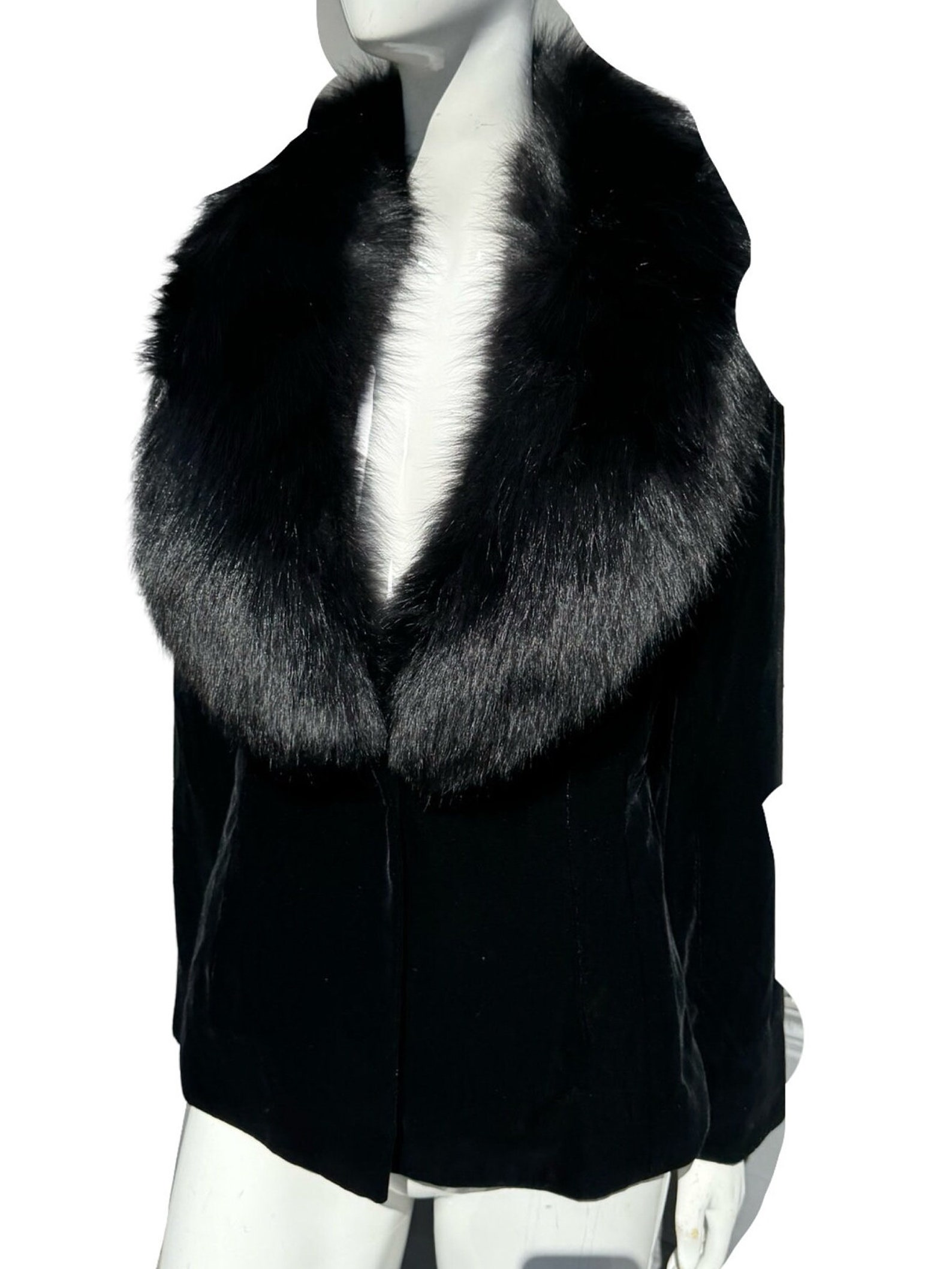 Vintage 60s Adele Simpson Velvet Jacket With Fox Fur Collar Chic ...