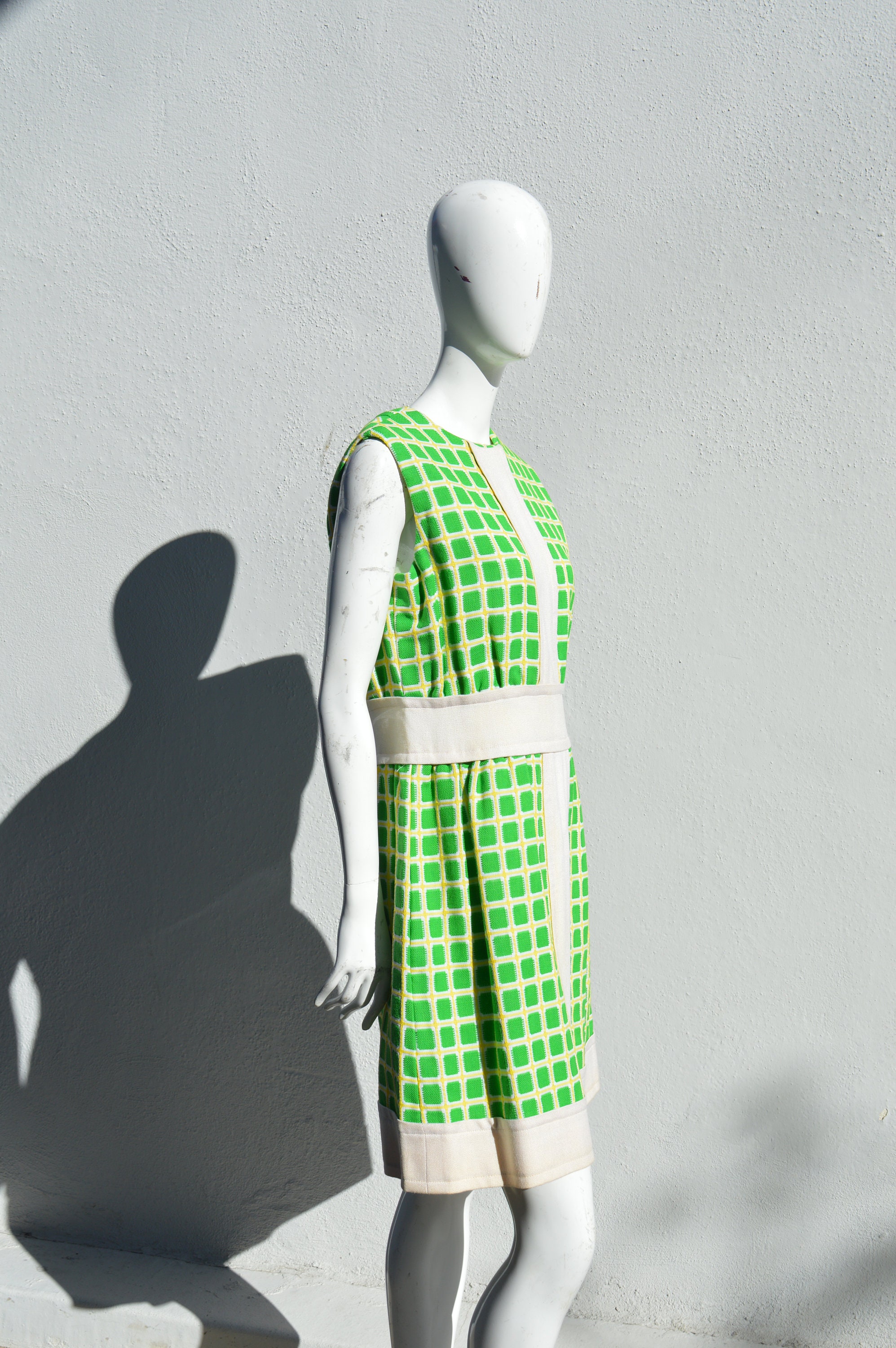 Vintage 70s color check pattern checkerboard dress size 10 MOD | Etsy