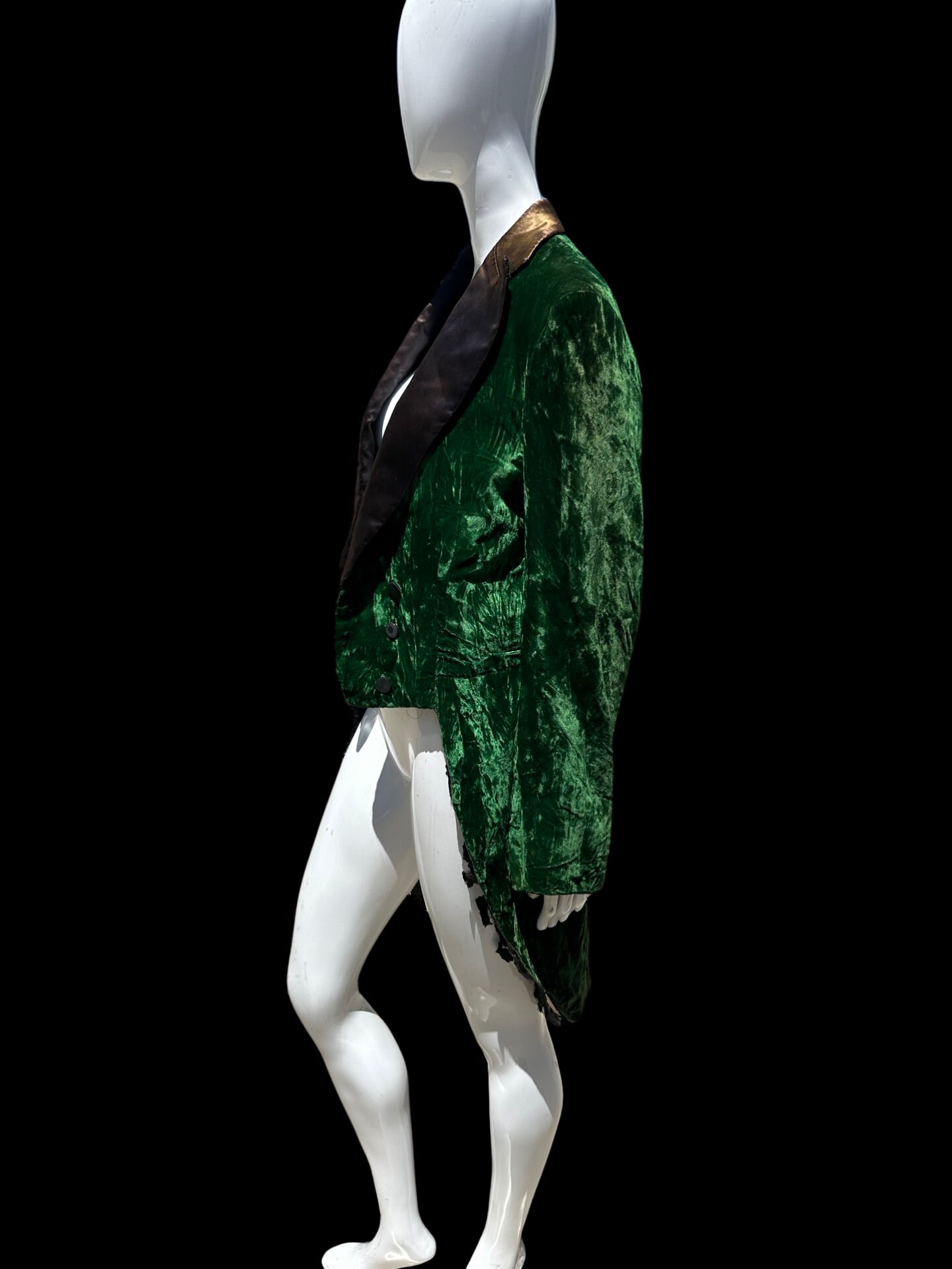 Antique Tailcoat Dress Coat Green Velvet Tails Jacket Formal in AS IS ...