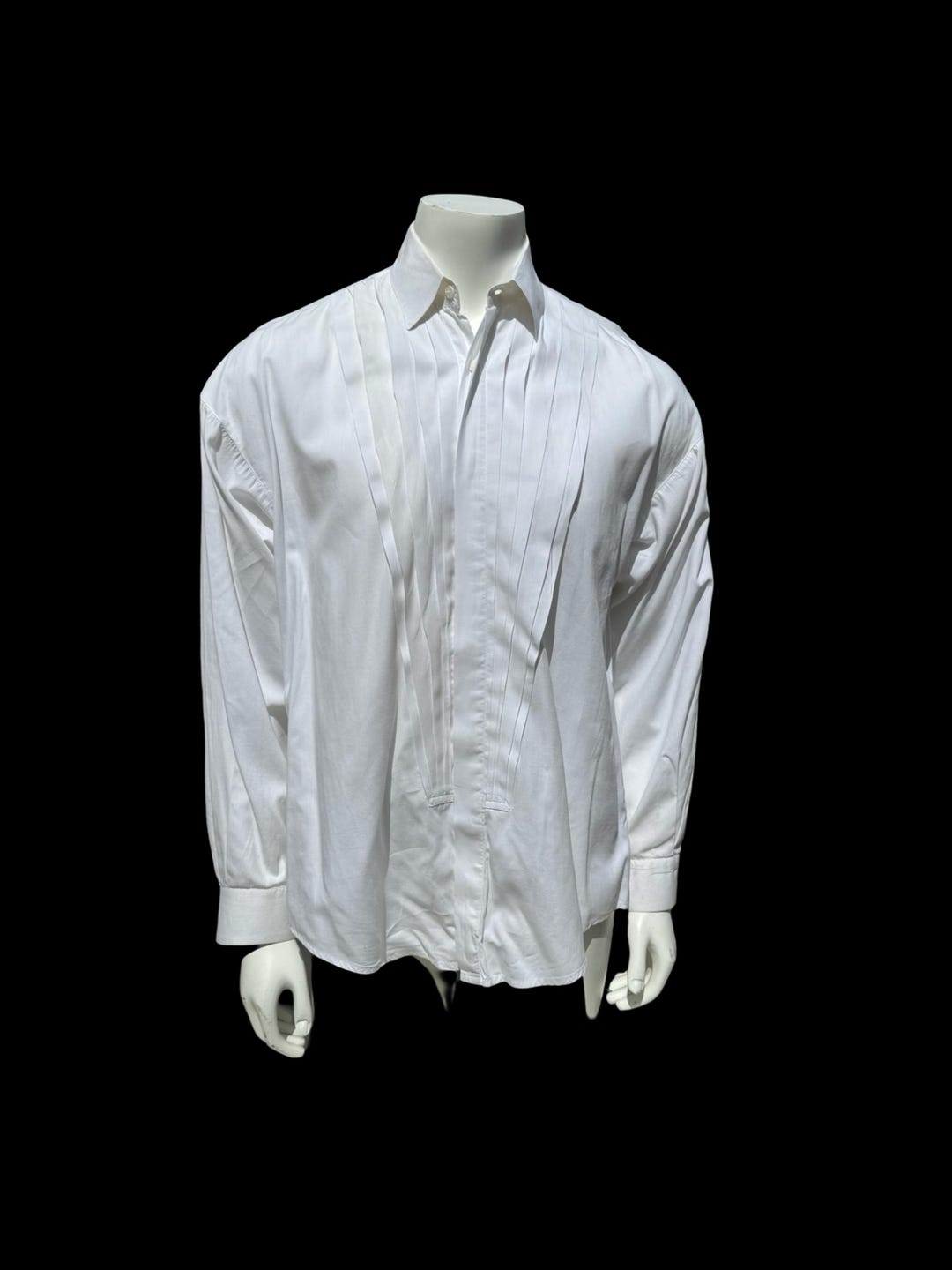 Vintage 80s Willi Wear WILLI SMITH Tuxedo Like Shirt Broad Shoulders V ...