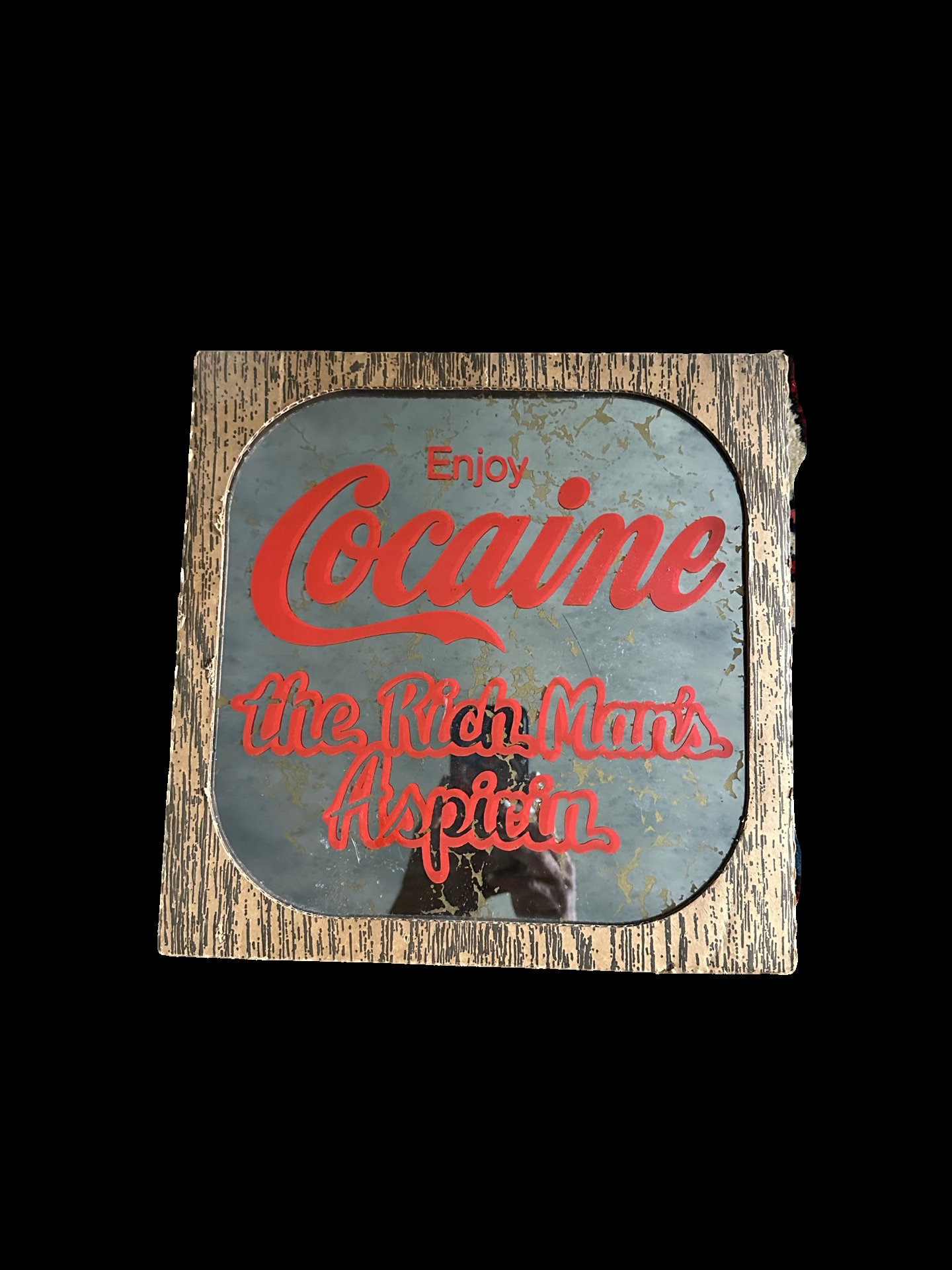 Vintage Enjoy Cocaine the Rich Mans Aspiring Carnival Mirror Sign 70s ...