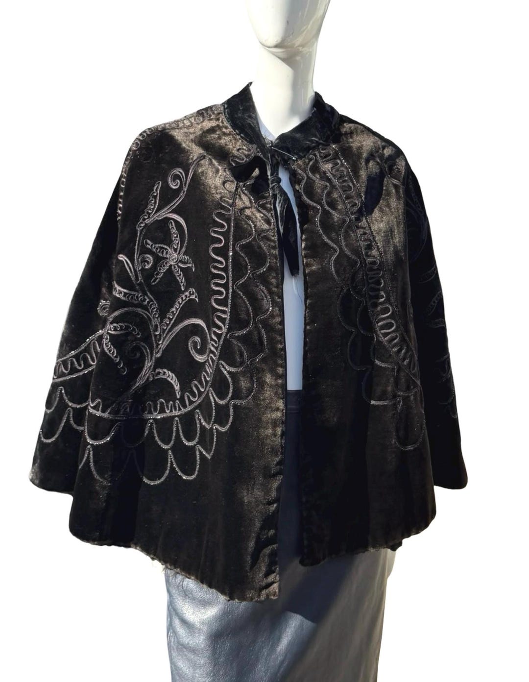 Antique Victorian Edwardian Cape Shoulder Cape Embroidered Embellished ...