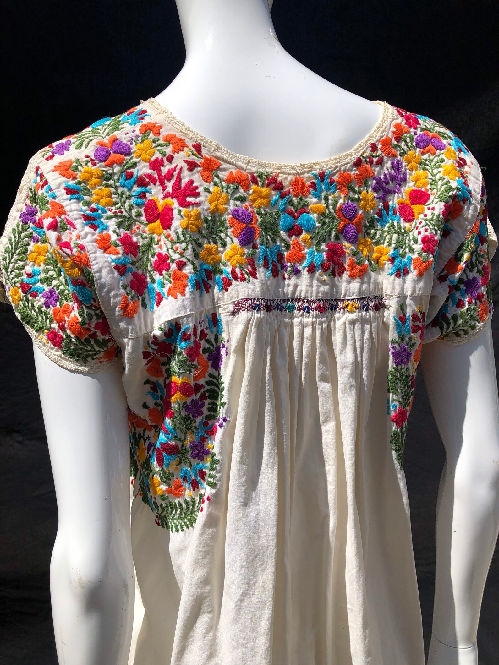 Vintage 60's Mexican Pheasant Blouse Hand Embroidered | Etsy