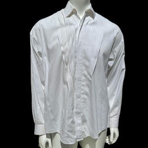 Vintage 80s Willi Wear WILLI SMITH Tuxedo Like Shirt Broad Shoulders V ...