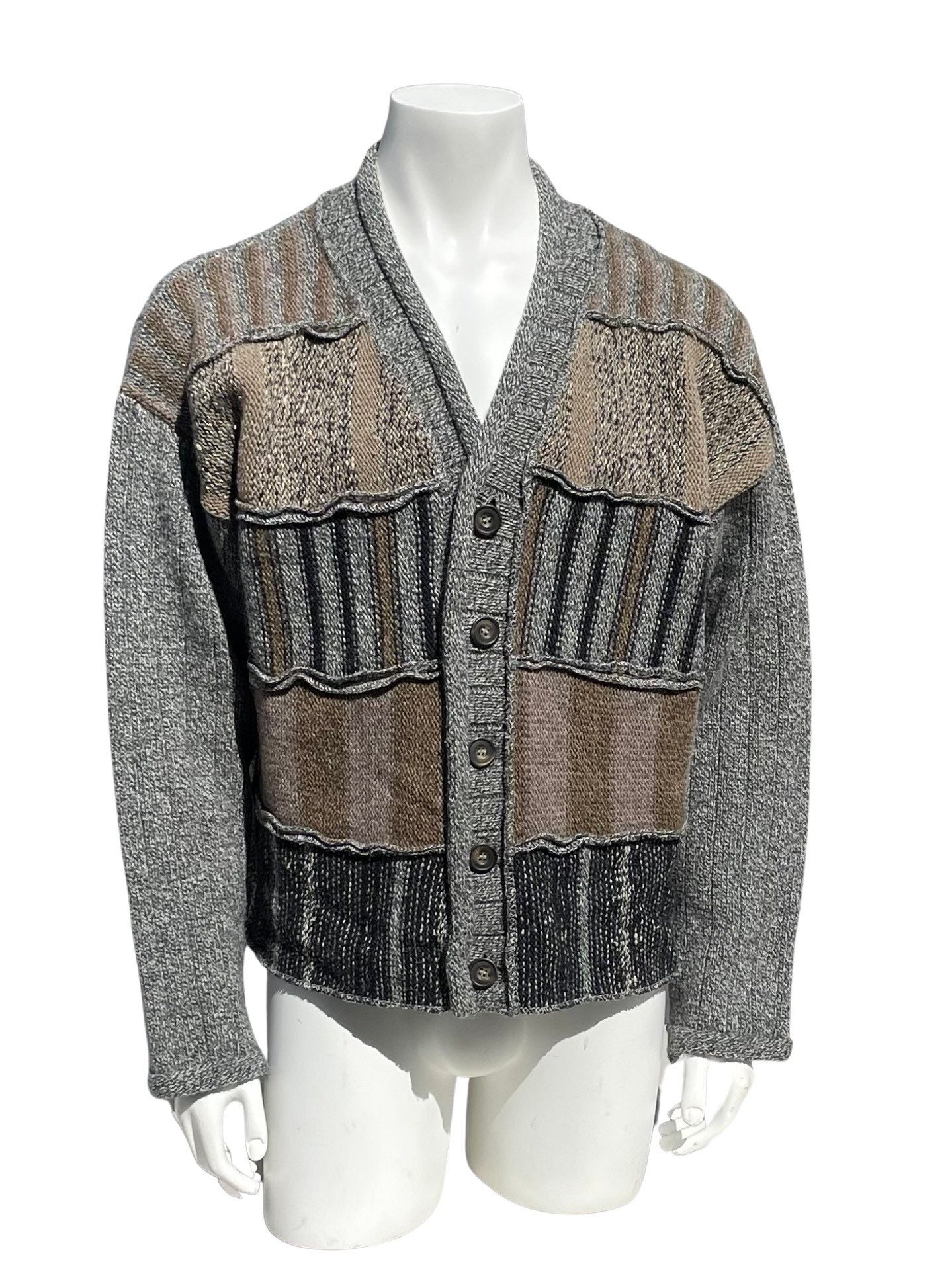 Vintage 80-90's DRIES VAN NOTEN Patchwork Kitted Sweater Vintage 80-90's DRIES VAN NOTEN Patchwork Kitted Sweater
