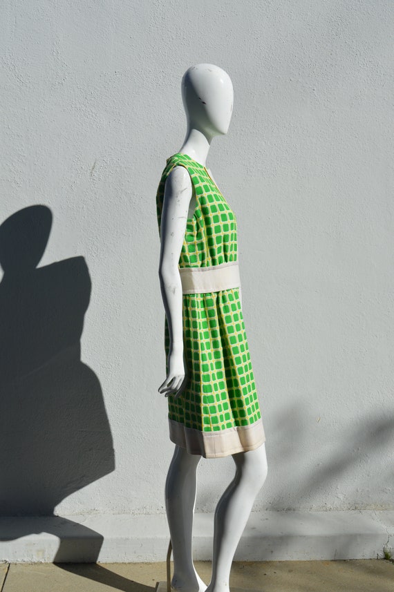Vintage 70s color check pattern checkerboard dress si… - Gem