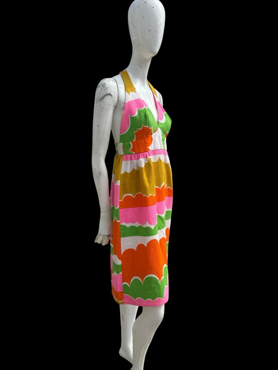 Vintage 70s MALIA Honolulu halter pop art pattern Haw… - Gem