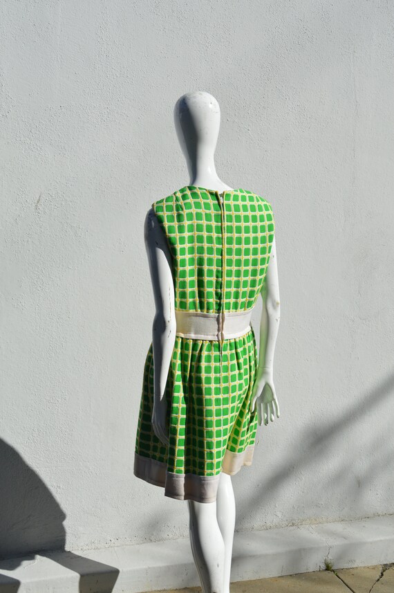 Vintage 70s color check pattern checkerboard dress si… - Gem