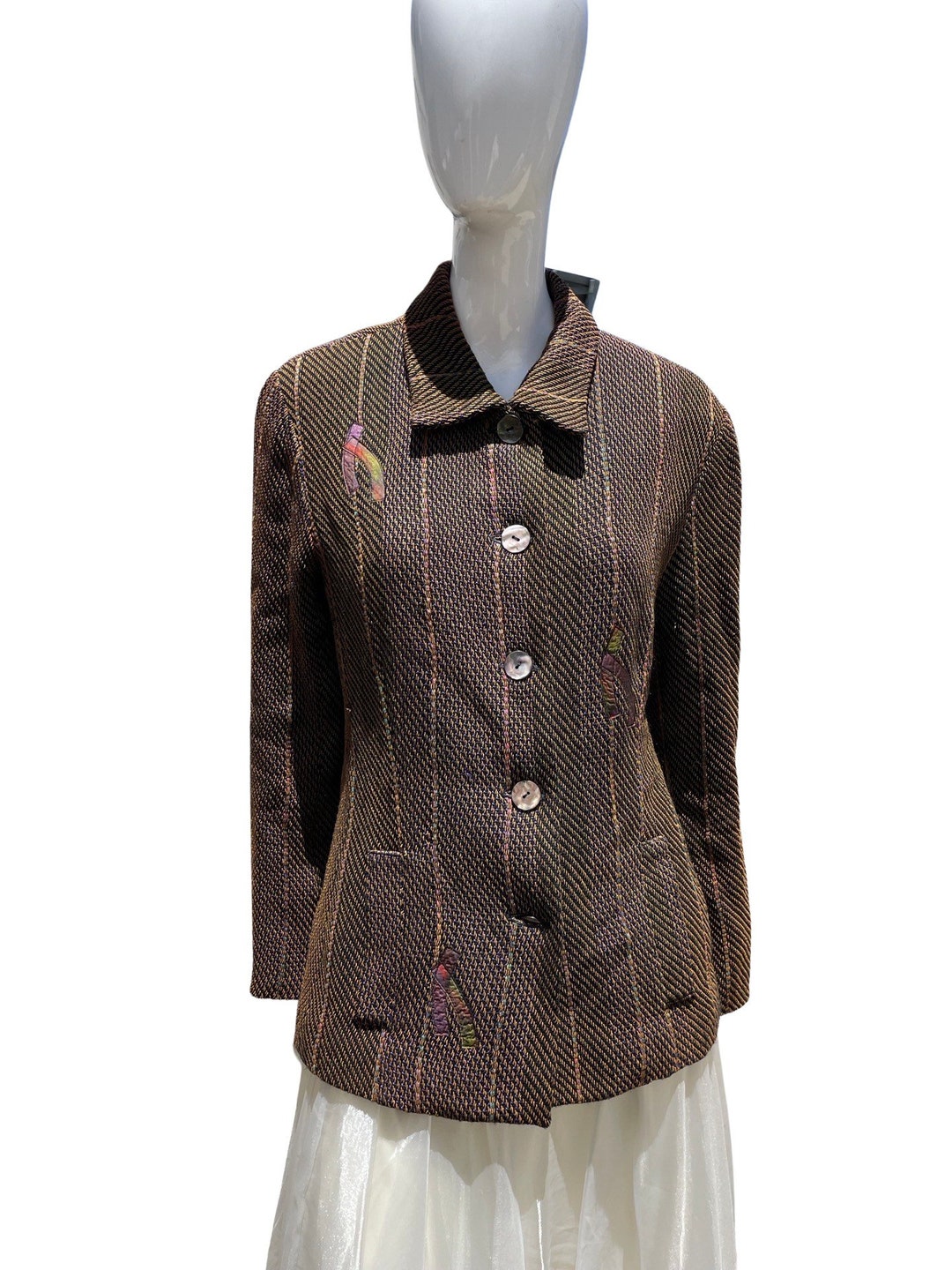 Vintage 80's DEBORAH CROSS Textile Artist Unique Knitted Jacket Blazer ...