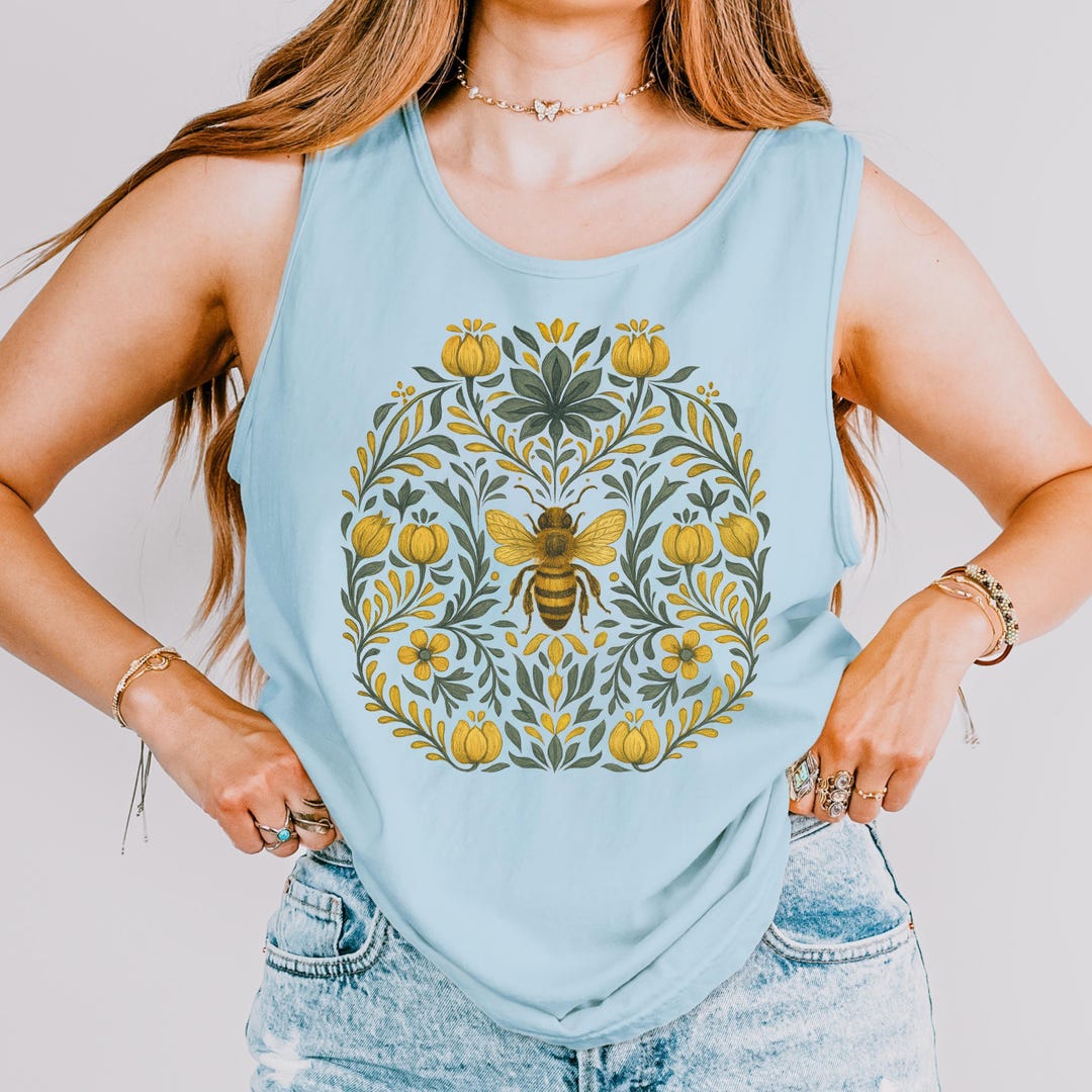 Cottagecore Tank Top, Be Folk Art Tank Top, Gift for Mom, Best Gift ...