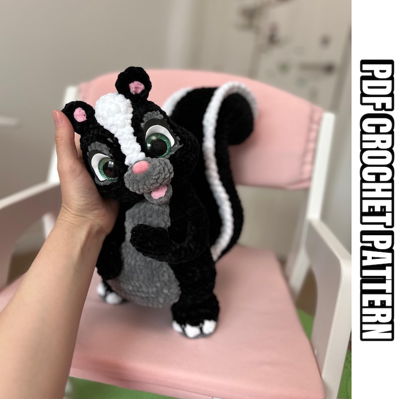 Crochet Skunk Pattern / Amigurumi Pattern PDF / English Crochet Skunk ...
