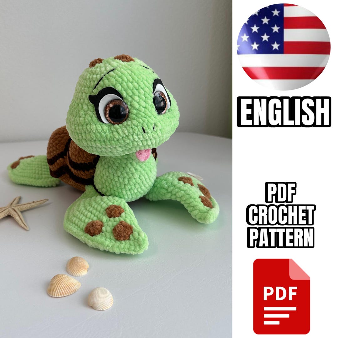 Crochet Turtle Pattern / Amigurumi Pattern PDF / English Crochet Turtle Scheme PDF / Amigurumi ...