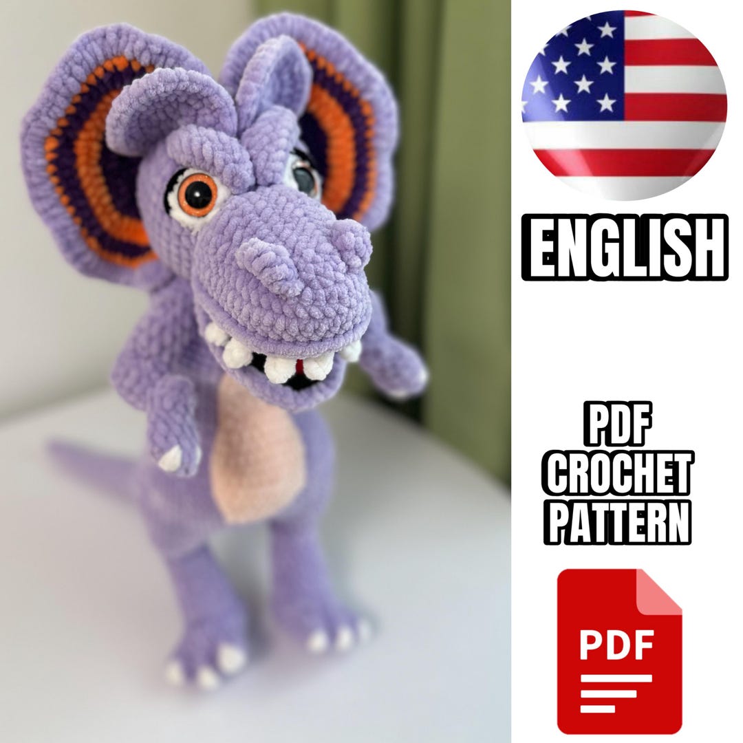 Crochet Dinosaur Pattern / Amigurumi Pattern PDF / English Crochet ...