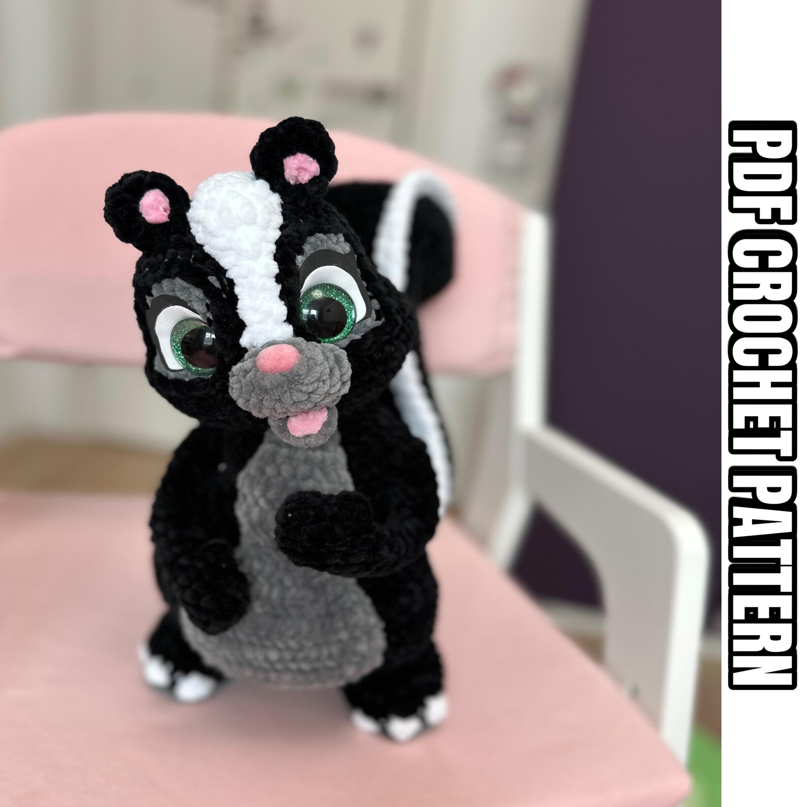 Crochet Skunk Pattern / Amigurumi Pattern PDF / English Crochet Skunk ...