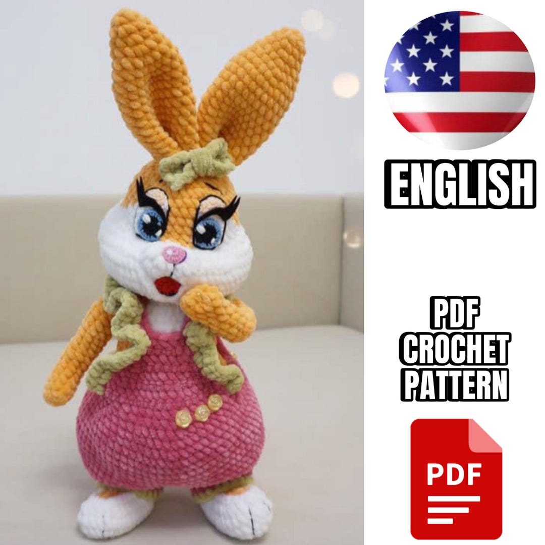 Crochet Hare Pattern / Amigurumi Pattern PDF / English Crochet Hare ...