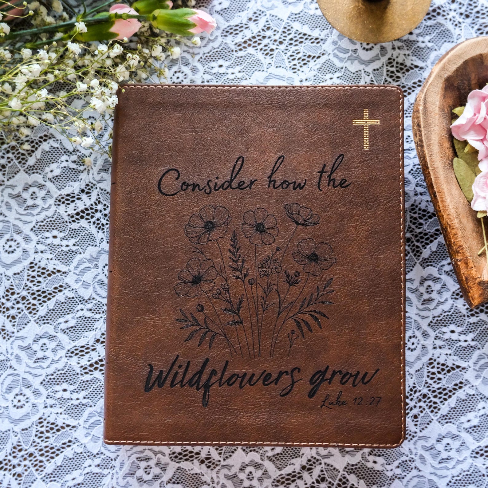Personalized NIV Journaling Bible: Wildflower Design, Custom Engraving ...