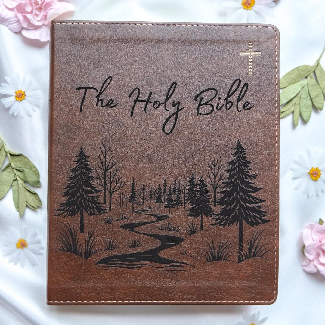 Personalized NIV Journaling Bible | Custom Name Engraved Brown Leather ...