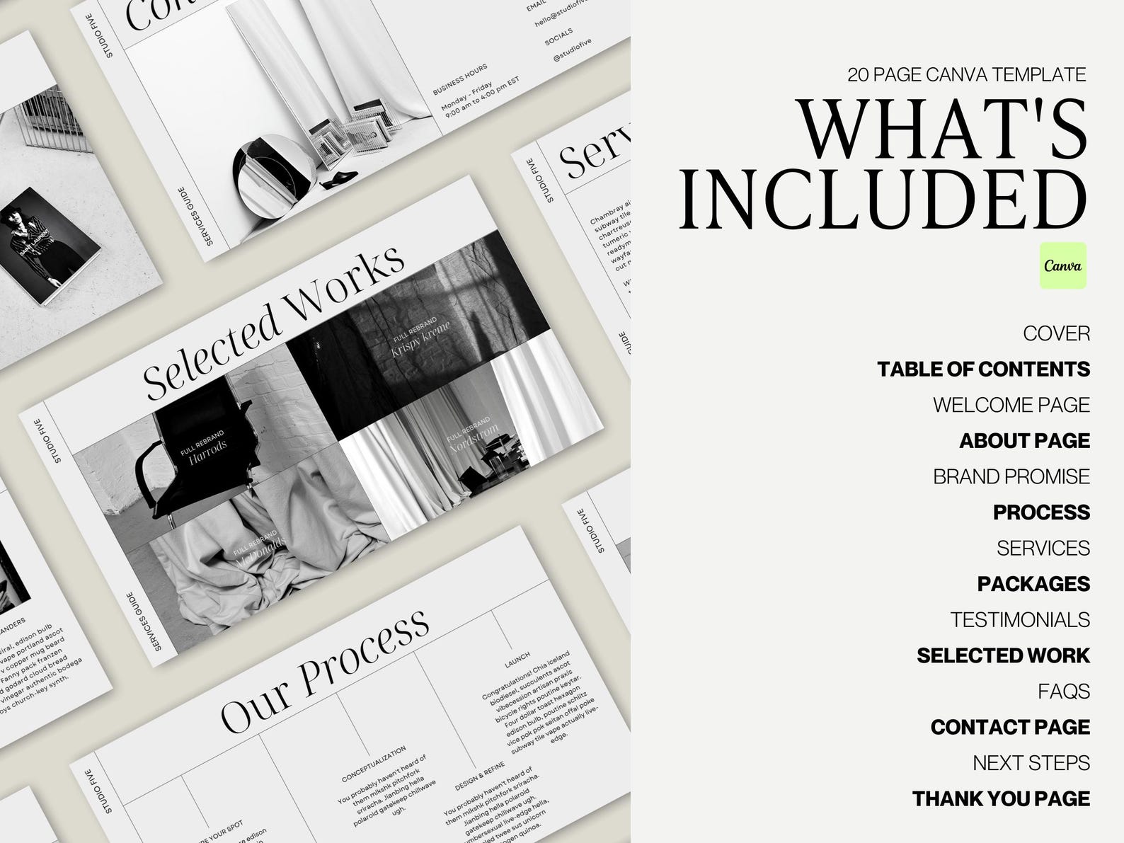 Minimalist Service Guide Template | Editable Canva Business Welcome ...