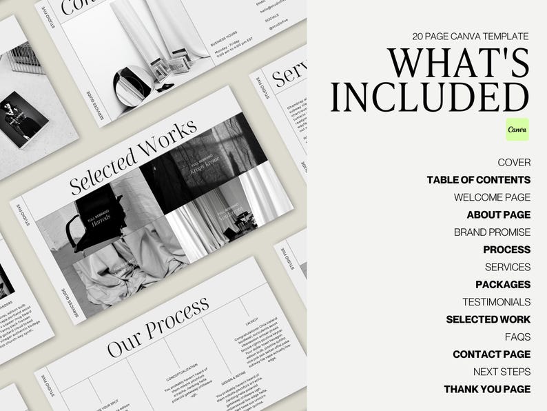 Minimalist Service Guide Template | Editable Canva Business Welcome ...