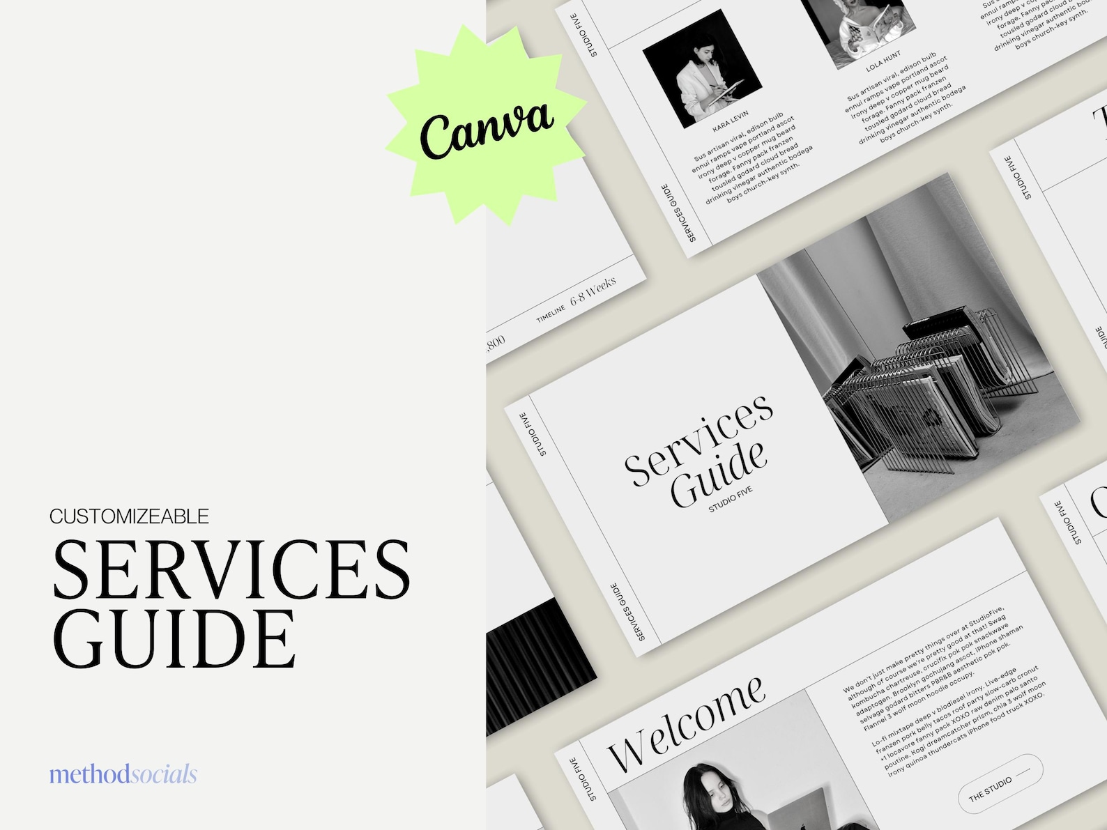 Minimalist Service Guide Template | Editable Canva Business Welcome ...