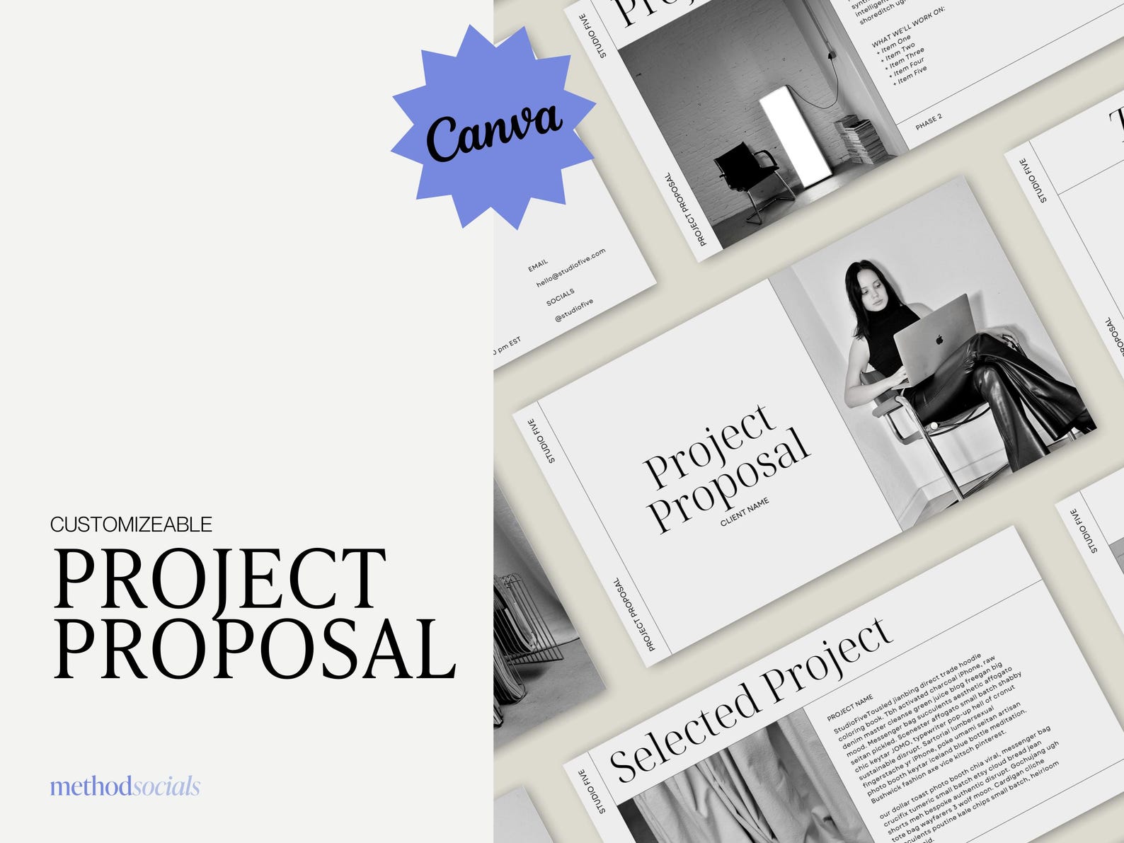 Project Proposal Template | Editable Canva Proposal | Business Contract Template | Minimalist ...