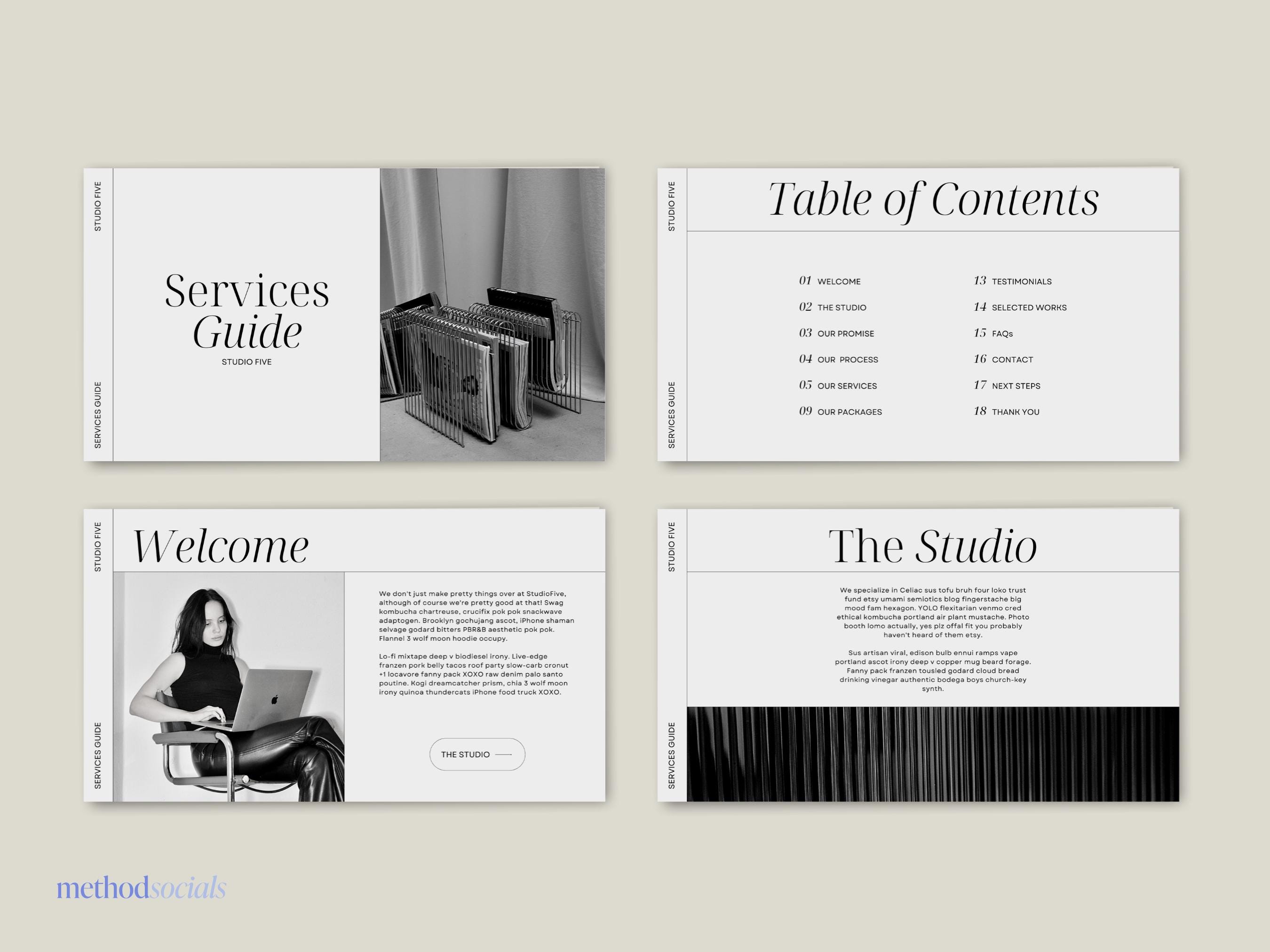 Minimalist Service Guide Template | Editable Canva Business Welcome ...