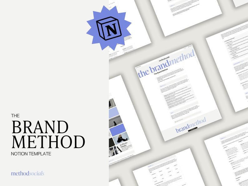 The Brand Method Notion Template | Editable Brand Strategy Workbook ...