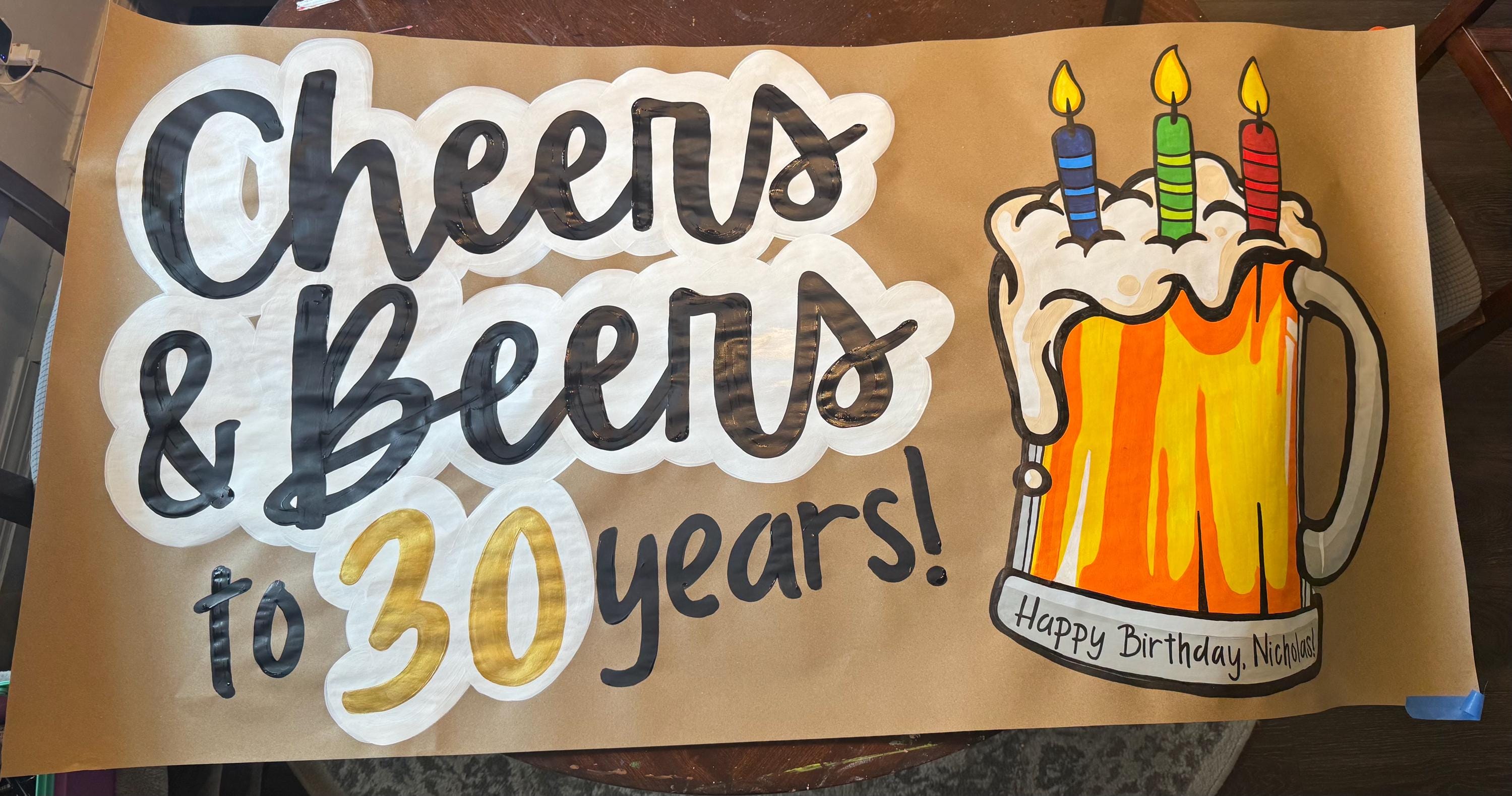 Hand Painted Birthday Banner - Etsy