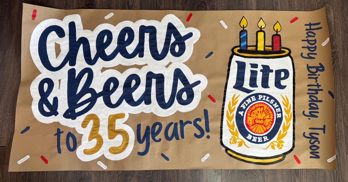 Hand Painted Birthday Banner - Etsy