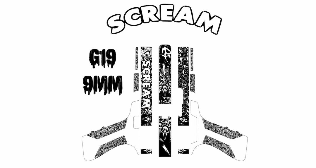 G19 SCREAM Design Template for Engraving (made by Xzappzlasercreations ...