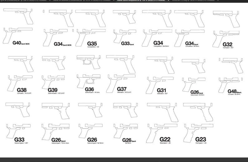 Blank Glock Templates for Engraving - Etsy