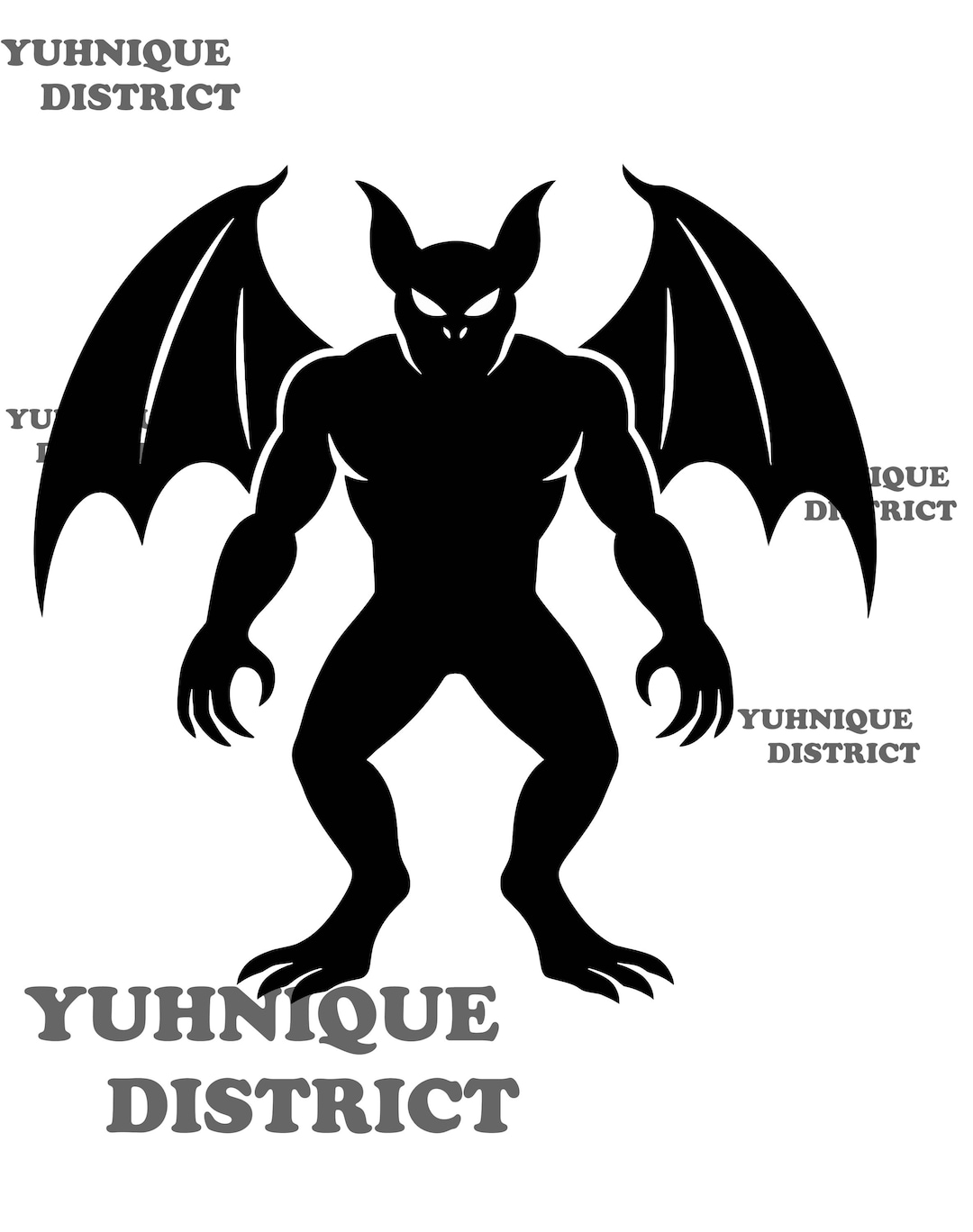 Batsquatch Vector Art: Cryptid Bat Monster Clipart (digital Download ...