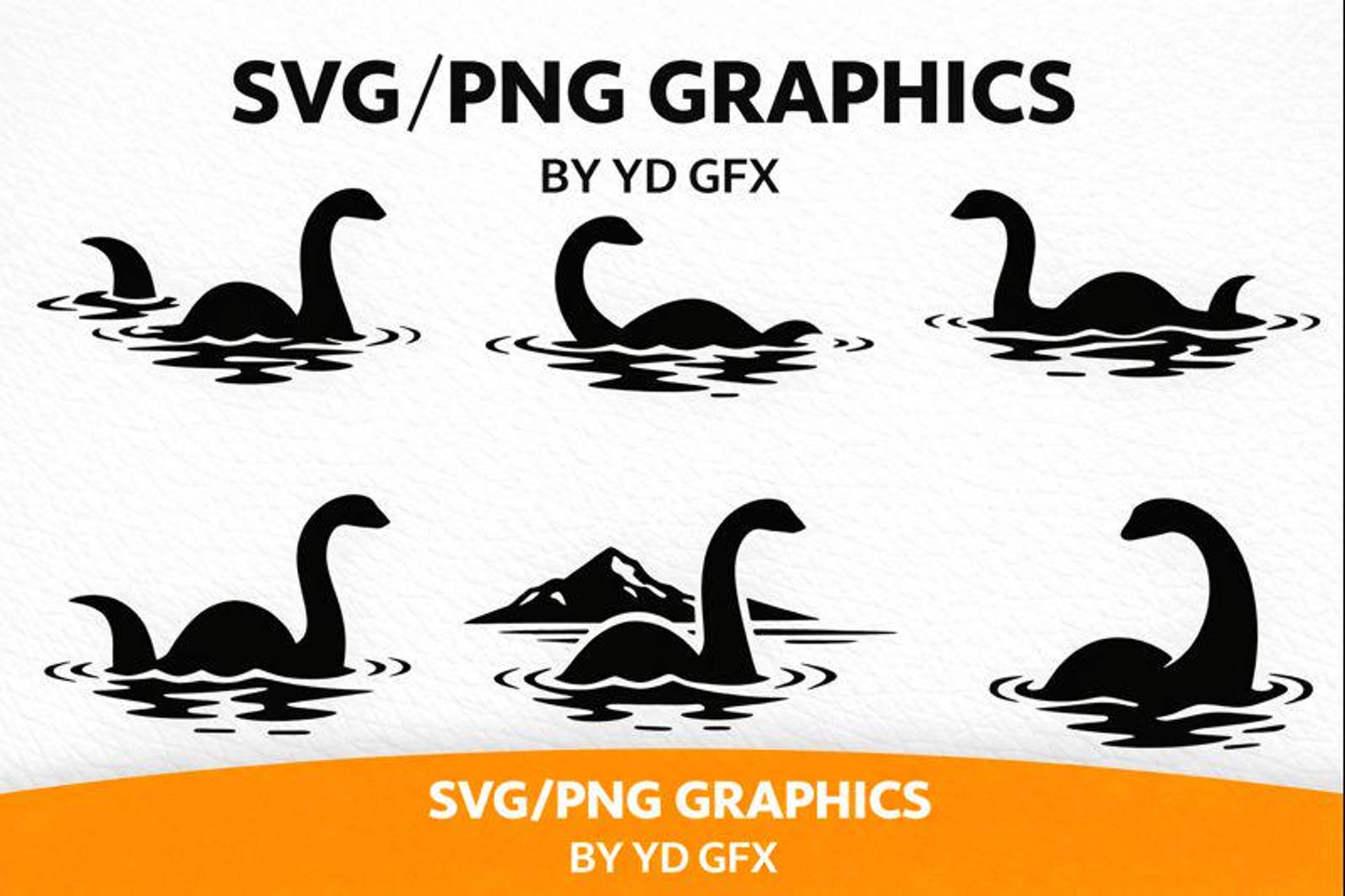 Nessie Silhouette Clipart | Loch Ness Monster SVG PNG Bundle - Etsy