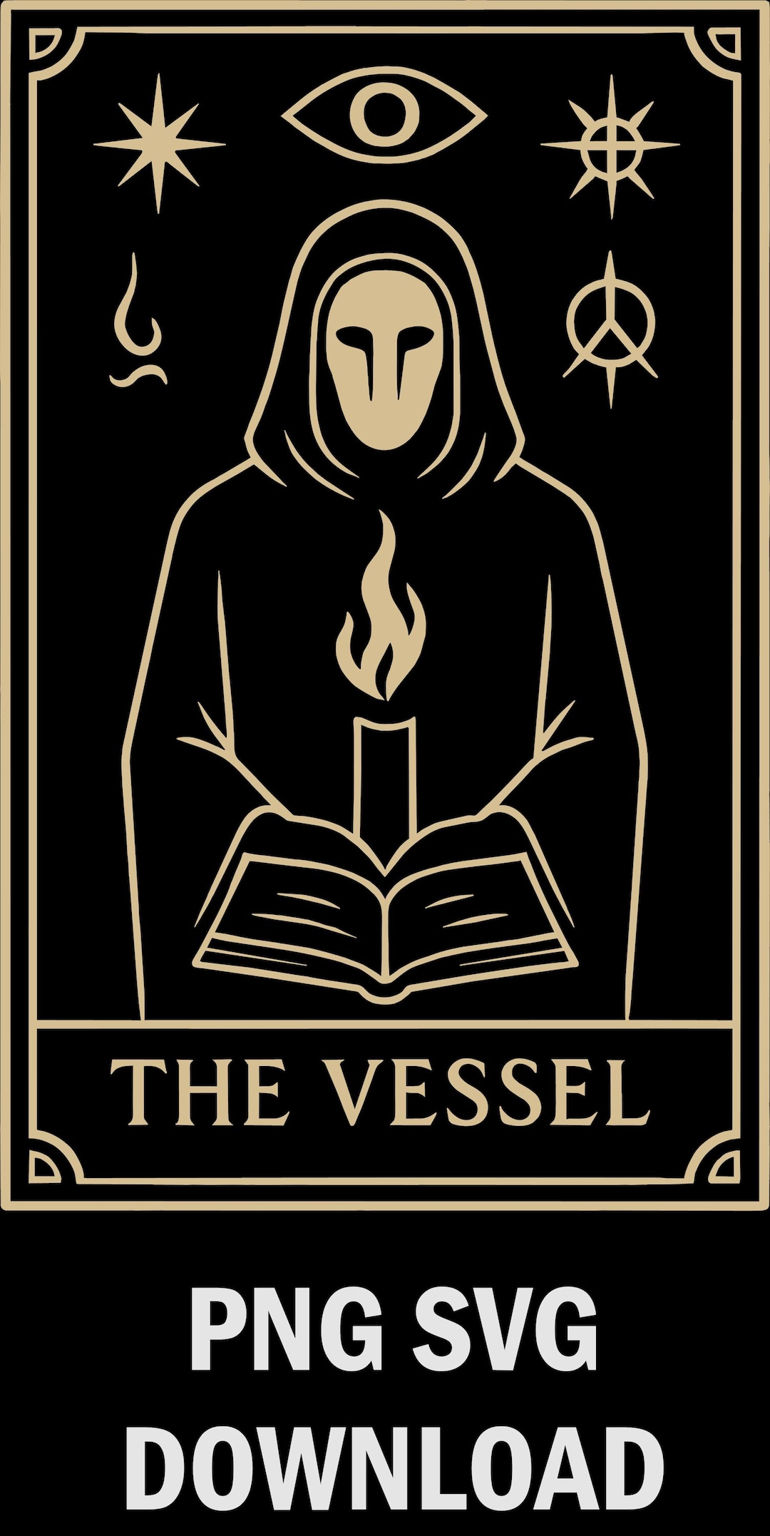 Sleep Token Tarot Card SVG PNG | the Vessel Occult Line Art | Dark ...
