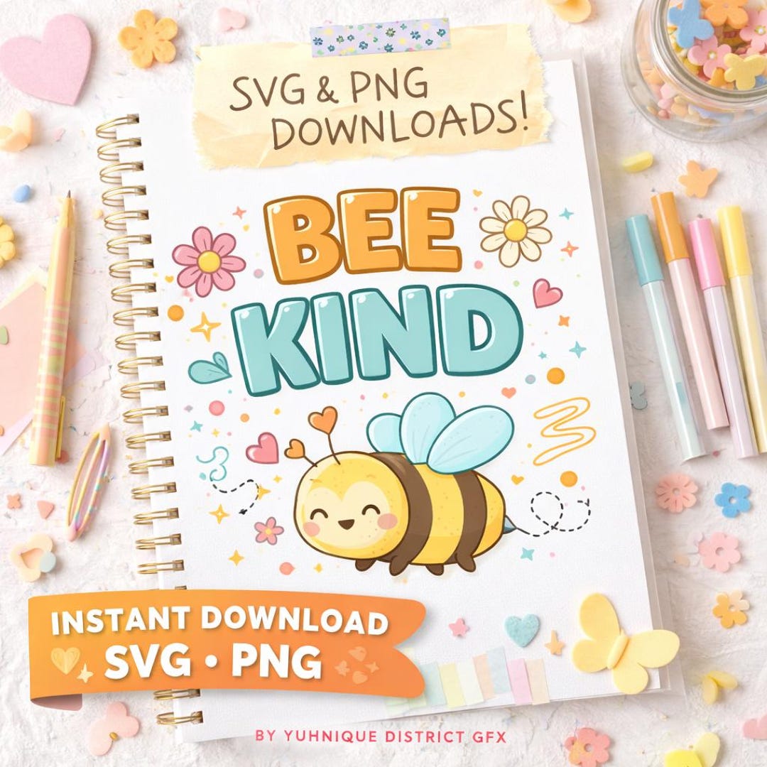Bee Kind SVG PNG, Bumblebee Kindness Graphic (digital Download) - Etsy