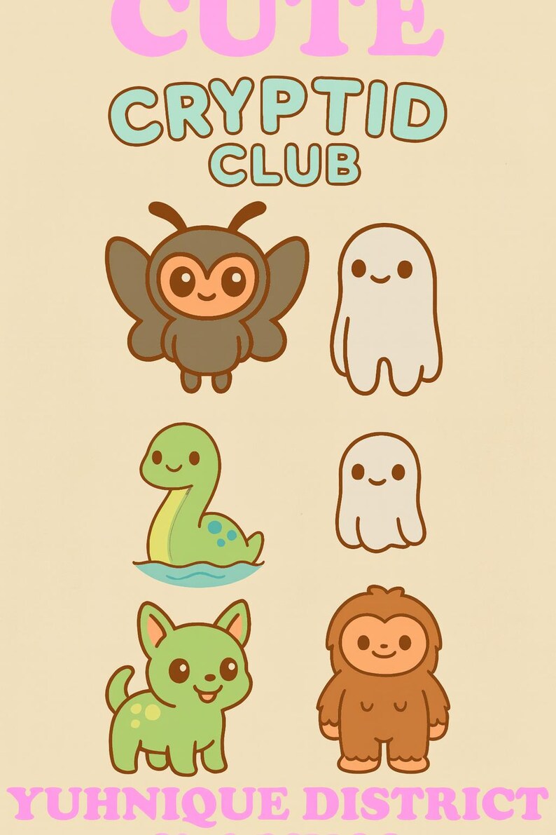 Kawaii Cryptid Clipart Bundle | Monster PNG SVG - Etsy