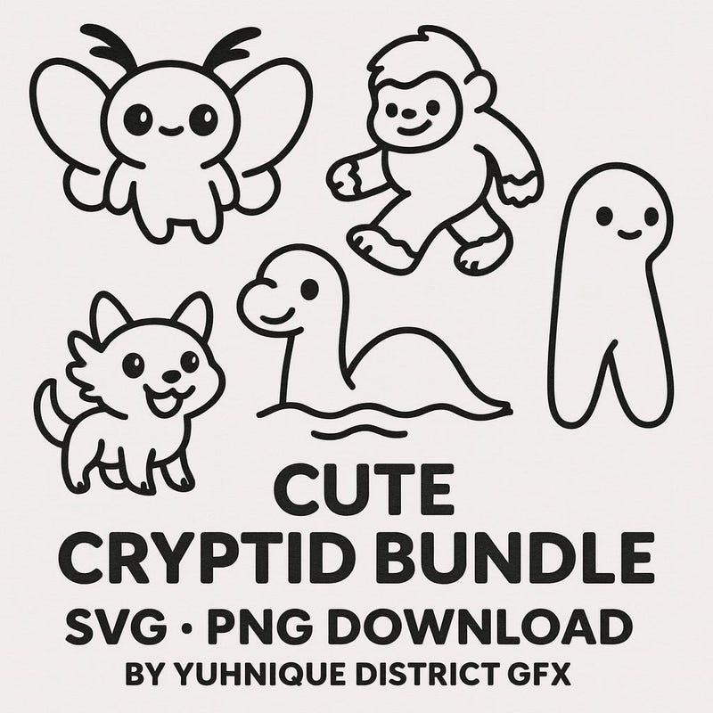 Cute Cryptid Clipart - Etsy