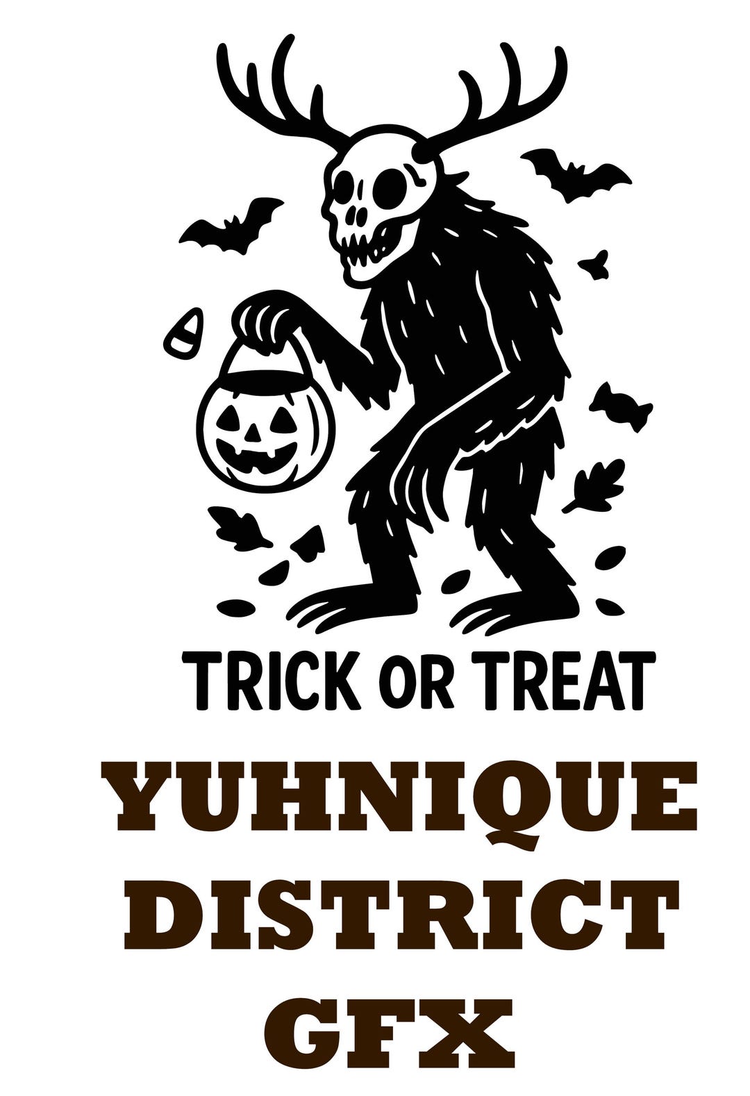 Wendigo Trick or Treat PNG | Funny Cryptid Halloween Clipart | Spooky ...