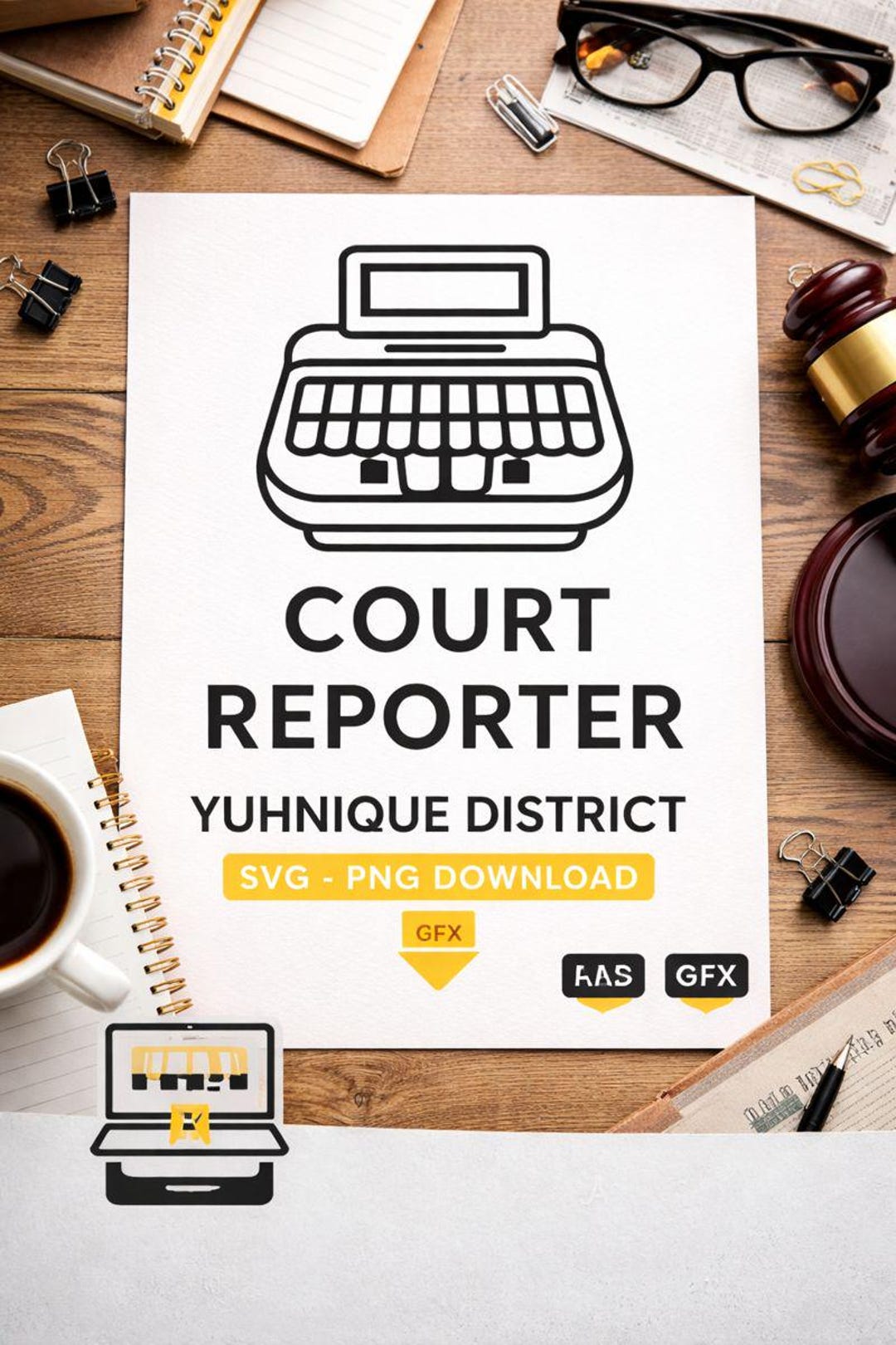 Court Reporter Steno Machine Line Art | Legal Profession SVG PNG ...