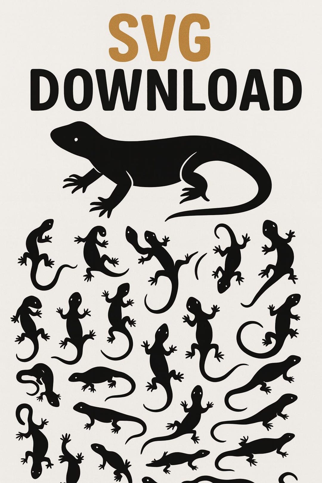Lizard Silhouette SVG Bundle: Reptile Outline Cut Files for Cricut ...