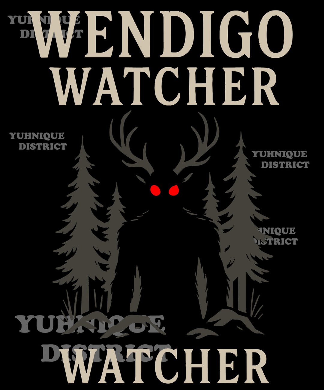 Wendigo Watcher SVG + PNG Bundle | Gothic Forest Cryptid Design ...